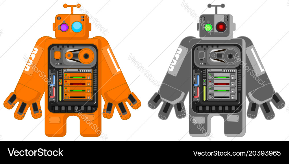 Big robot cartoon Royalty Free Vector Image - VectorStock