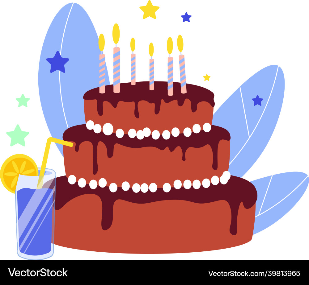 Birthday cake Royalty Free Vector Image - VectorStock