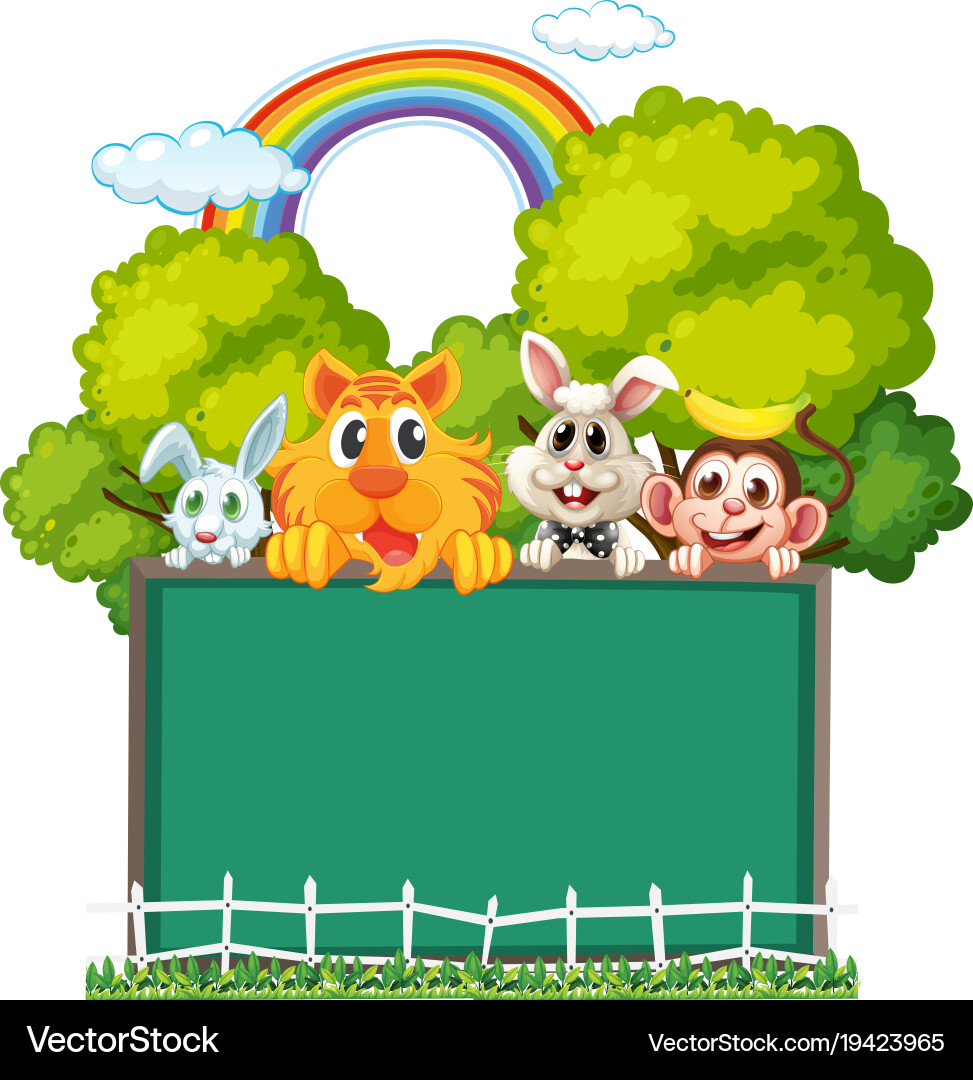 Border template with wild animals Royalty Free Vector Image