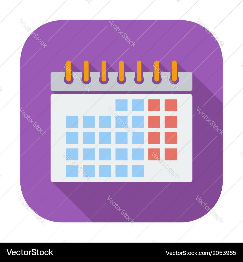 Calendar Flat Icon Royalty Free Vector Image - VectorStock