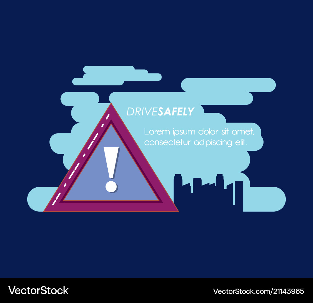 Driver safely campaign label Royalty Free Vector Image