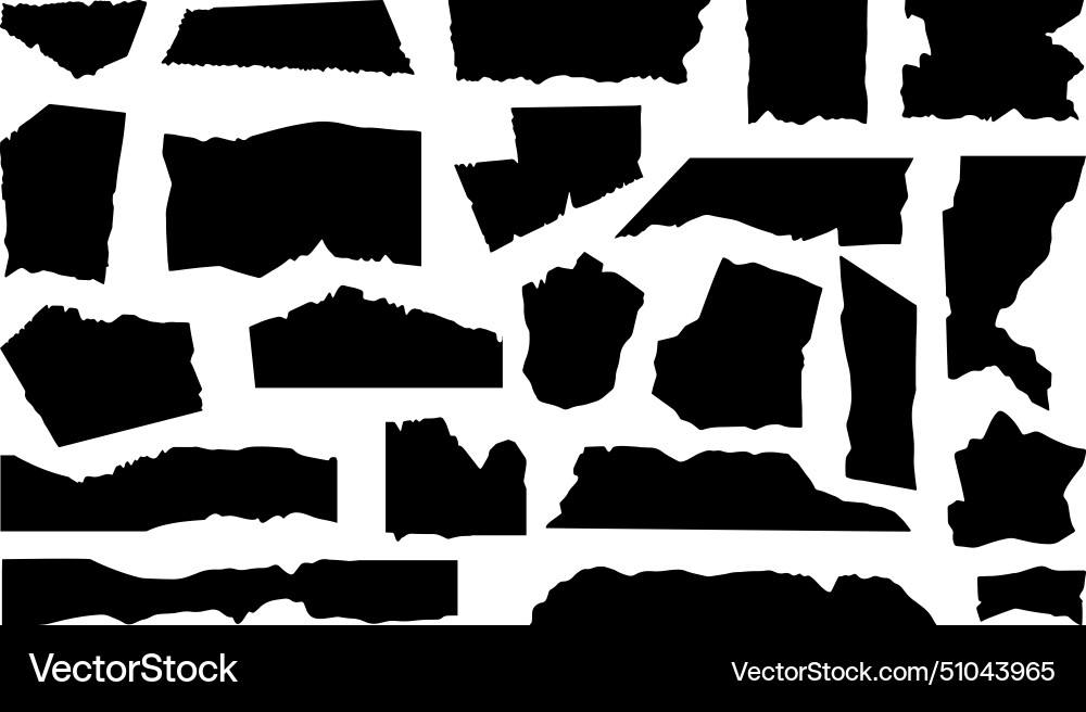 Flat torn paper sheets collage ripped elements Vector Image