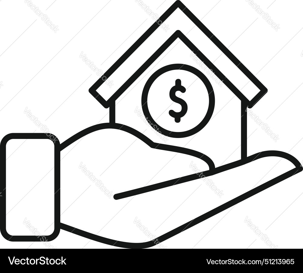 House finance support buy icon outline Royalty Free Vector
