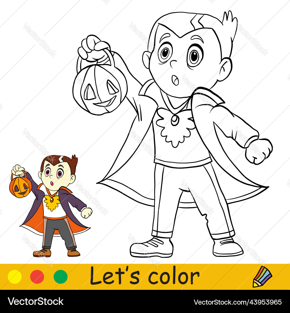 Kids coloring with template a halloween scared Vector Image
