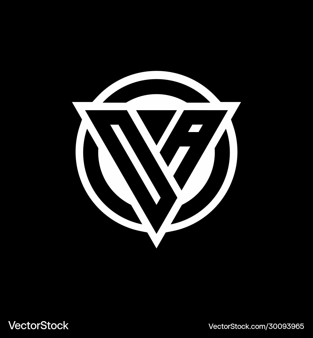 Oa logo with negative space triangle shape Vector Image
