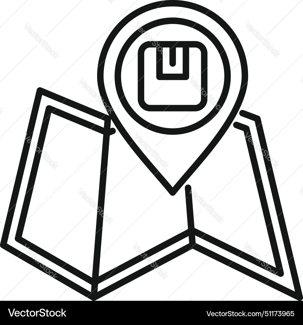 Parcel location map icon outline delivery Vector Image