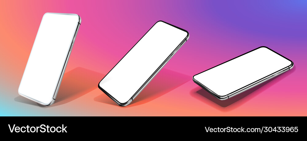 Smartphone frame less blank screen rotated Vector Image