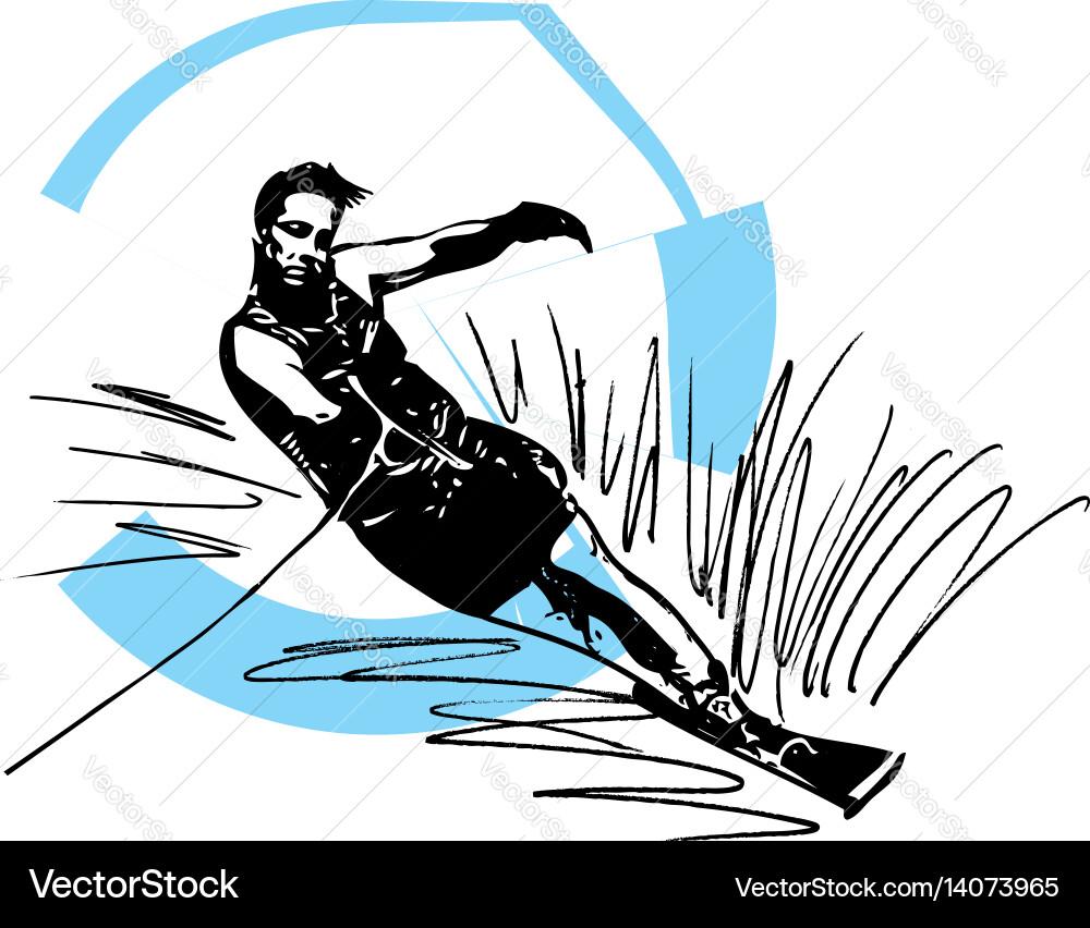 Water Skiing Action Royalty Free Vector Image - VectorStock