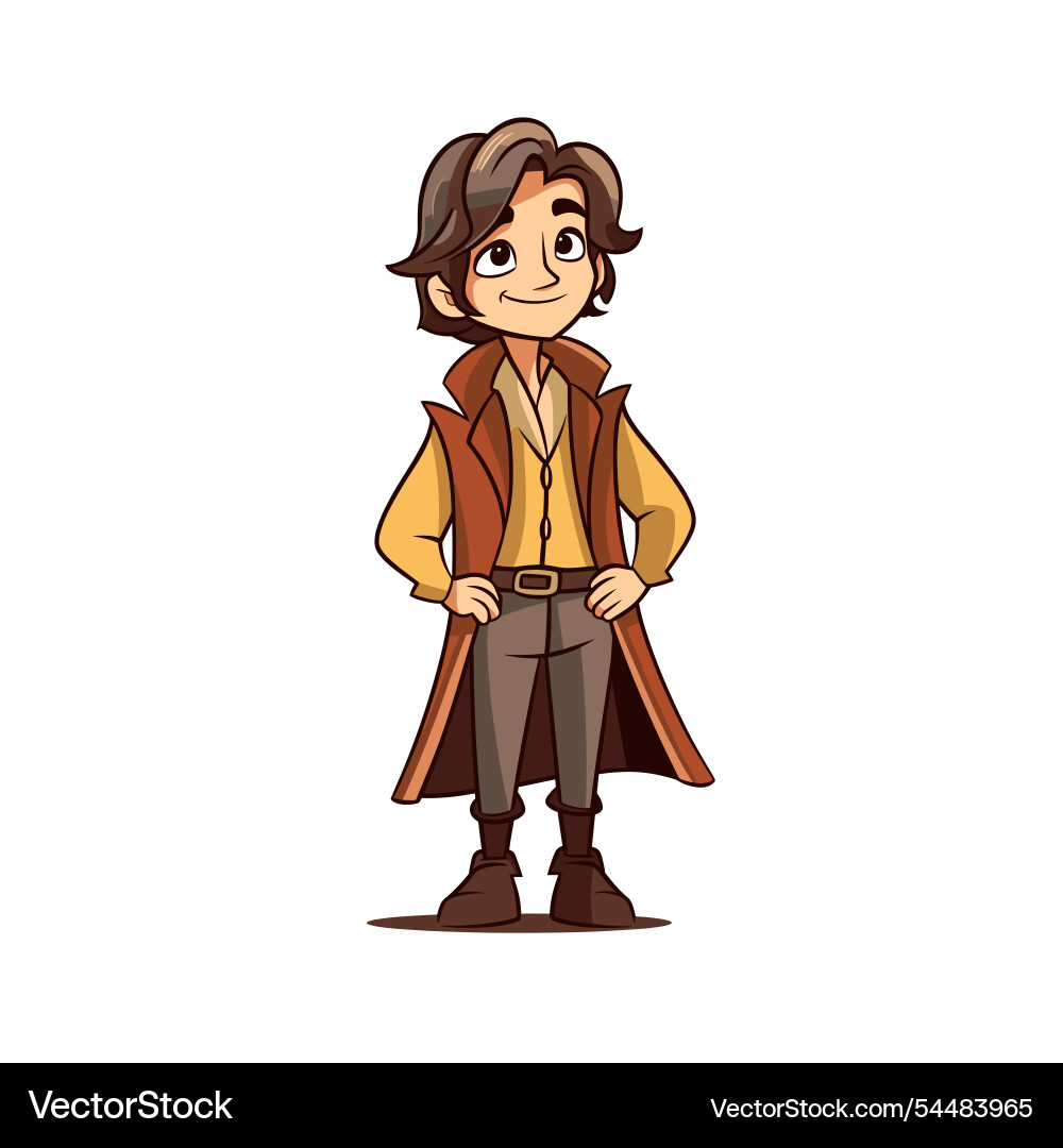 Young adventurer character with a confident pose Vector Image