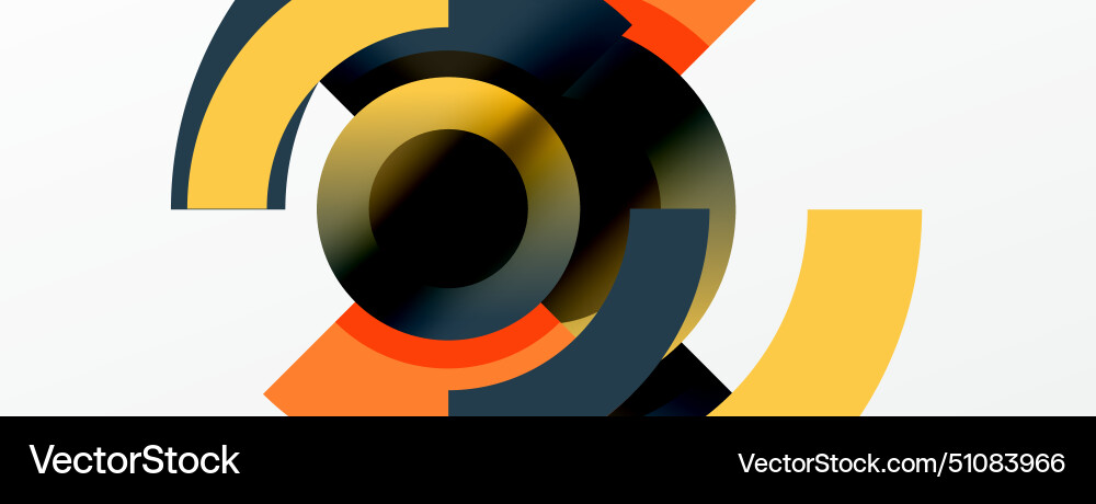 Artistic circle pattern in black yellow Royalty Free Vector