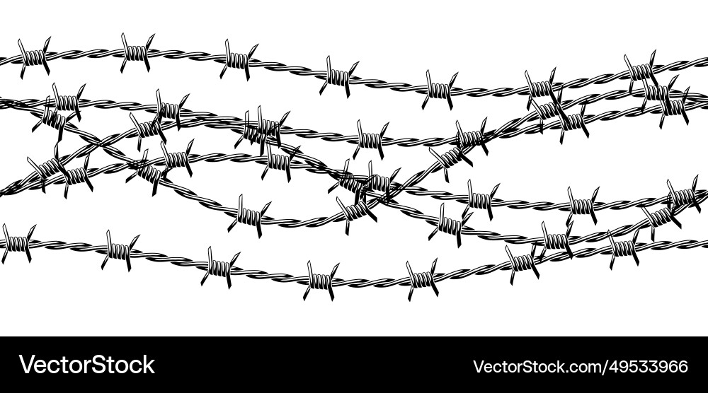 Barbed wire seamless pattern sharp barbwire Vector Image