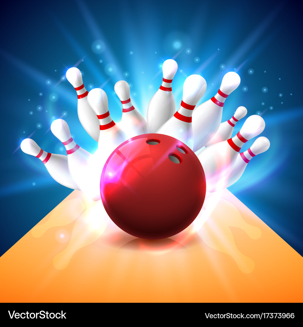 Bowling Game Poster - Vibrant Sport Royalty Free Vector