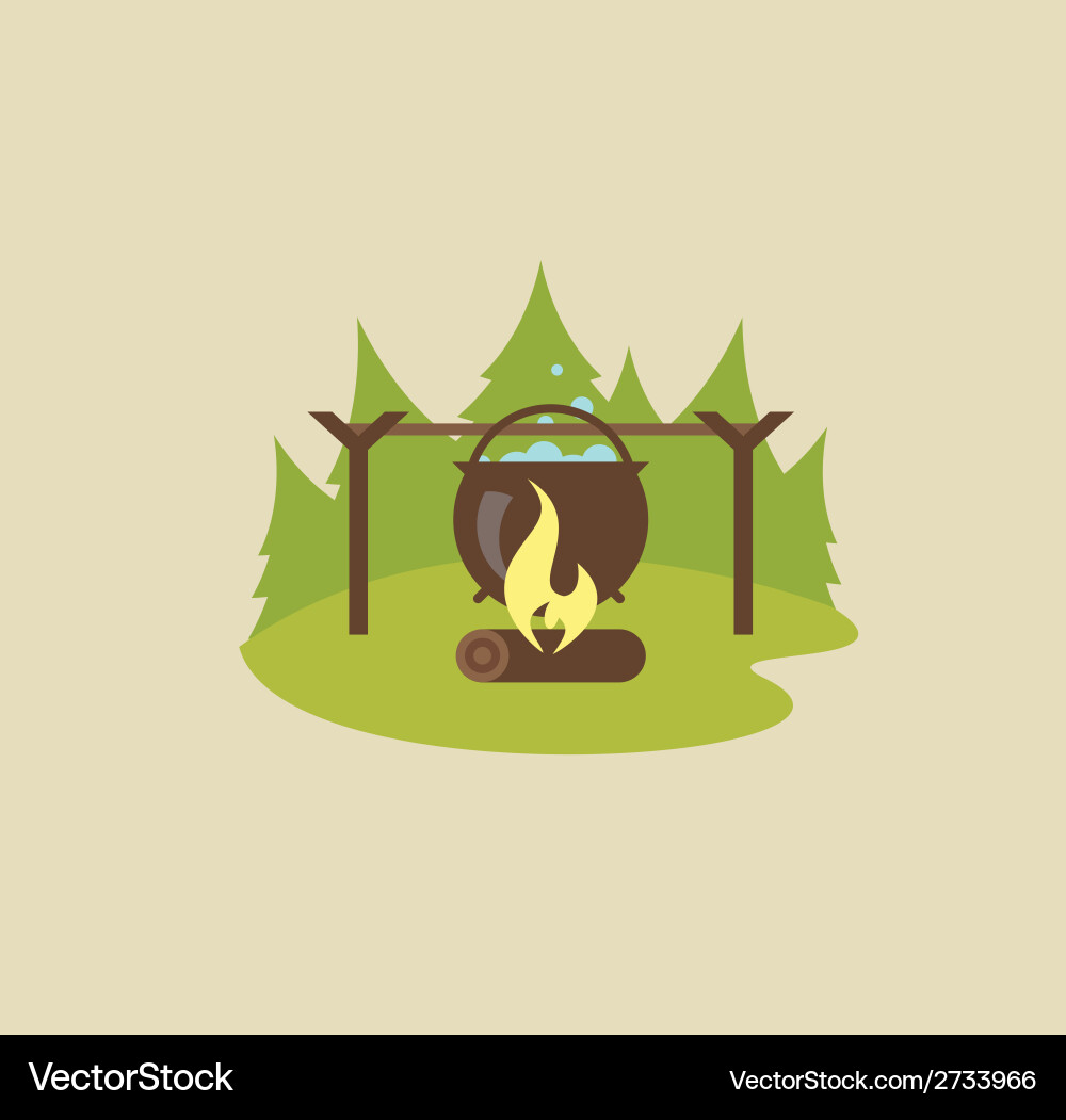 Camp fire Royalty Free Vector Image - VectorStock