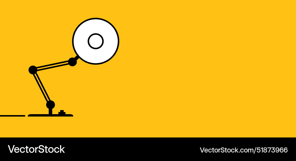 Cartoon night table office desktop lamp light Vector Image