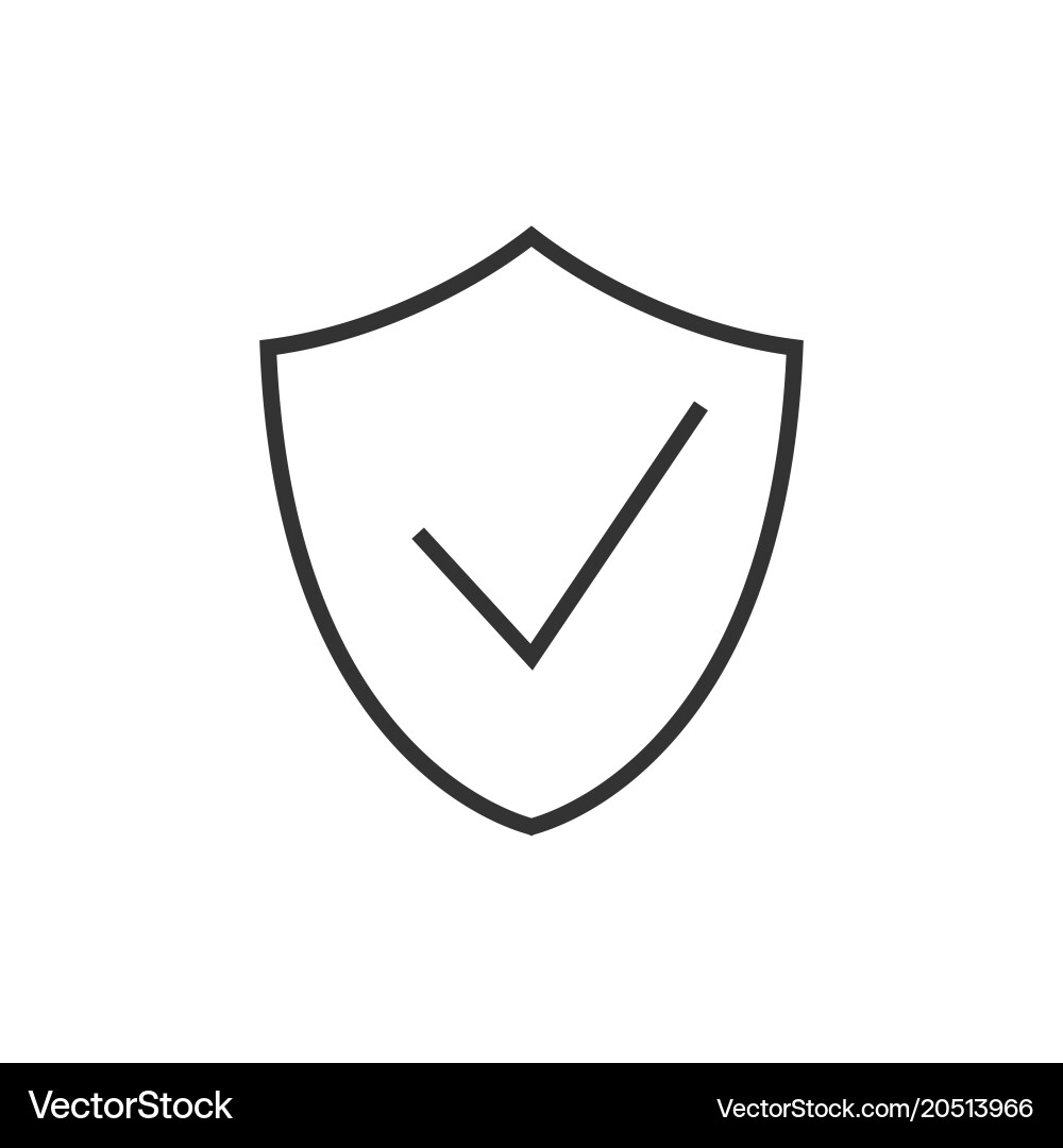 Check shield outline icon Royalty Free Vector Image