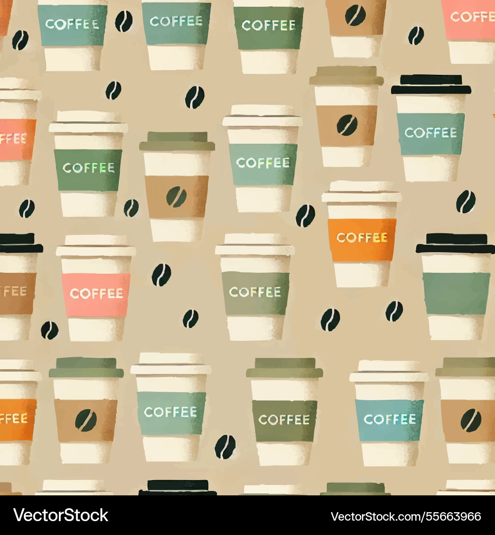 Coffee cup print design Royalty Free Vector Image