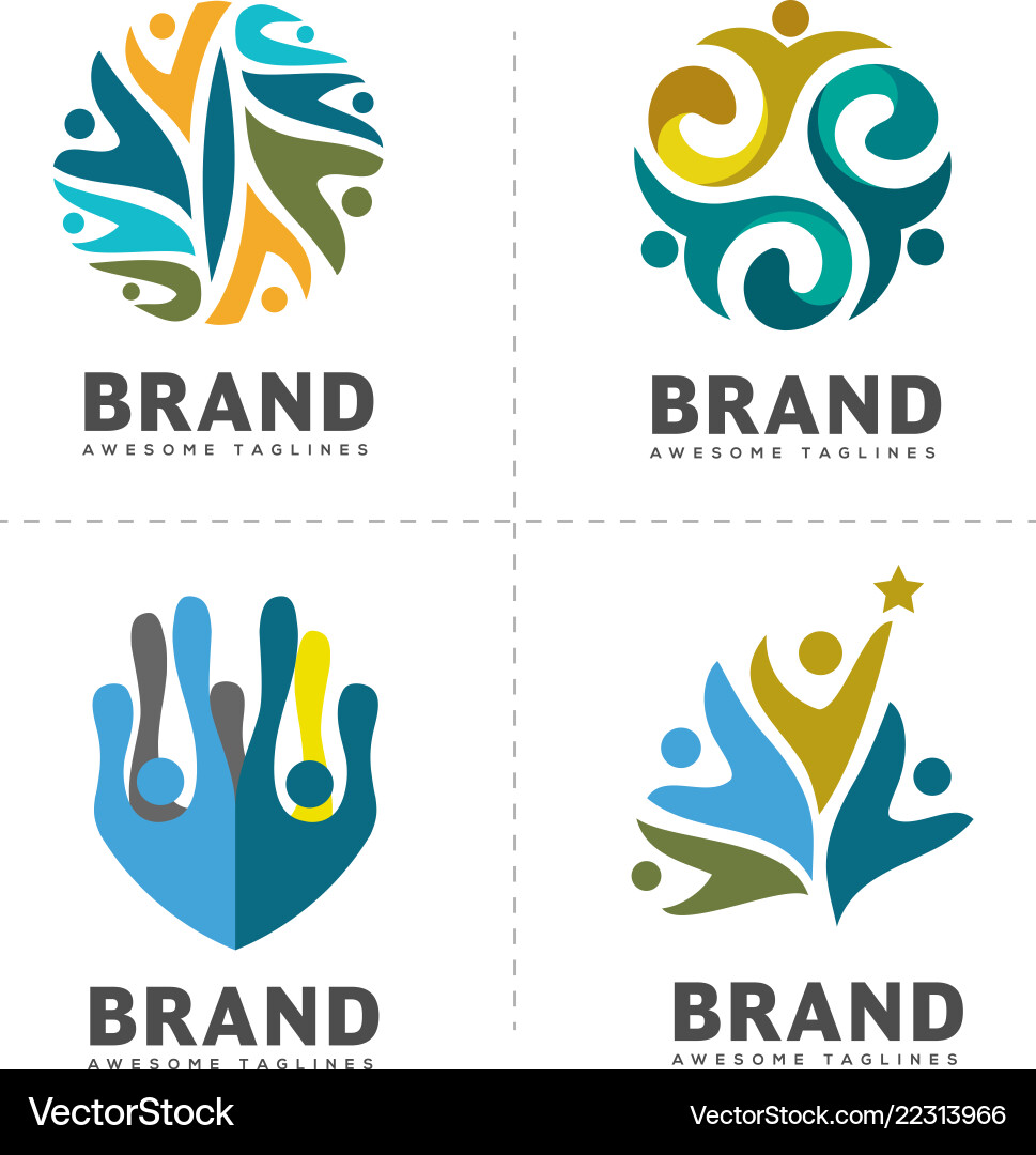 Community colorful logo template Royalty Free Vector Image