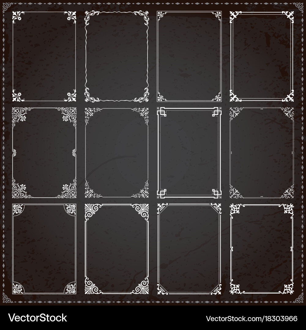 Decorative frames and borders rectangle Royalty Free Vector