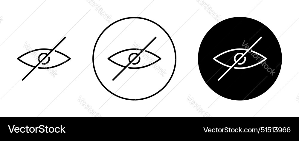 Eye crossed icon Royalty Free Vector Image - VectorStock