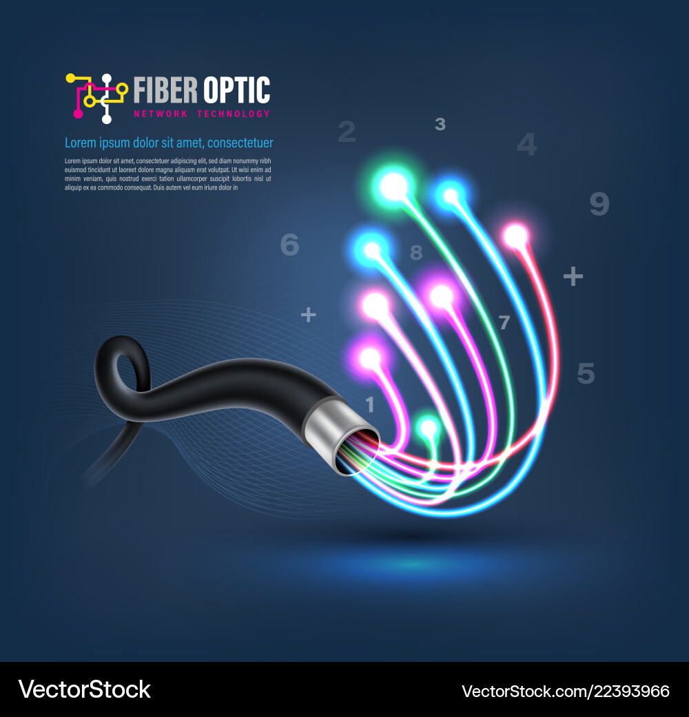 Glasfaserkabel Lizenzfreies Vektorbild - VectorStock