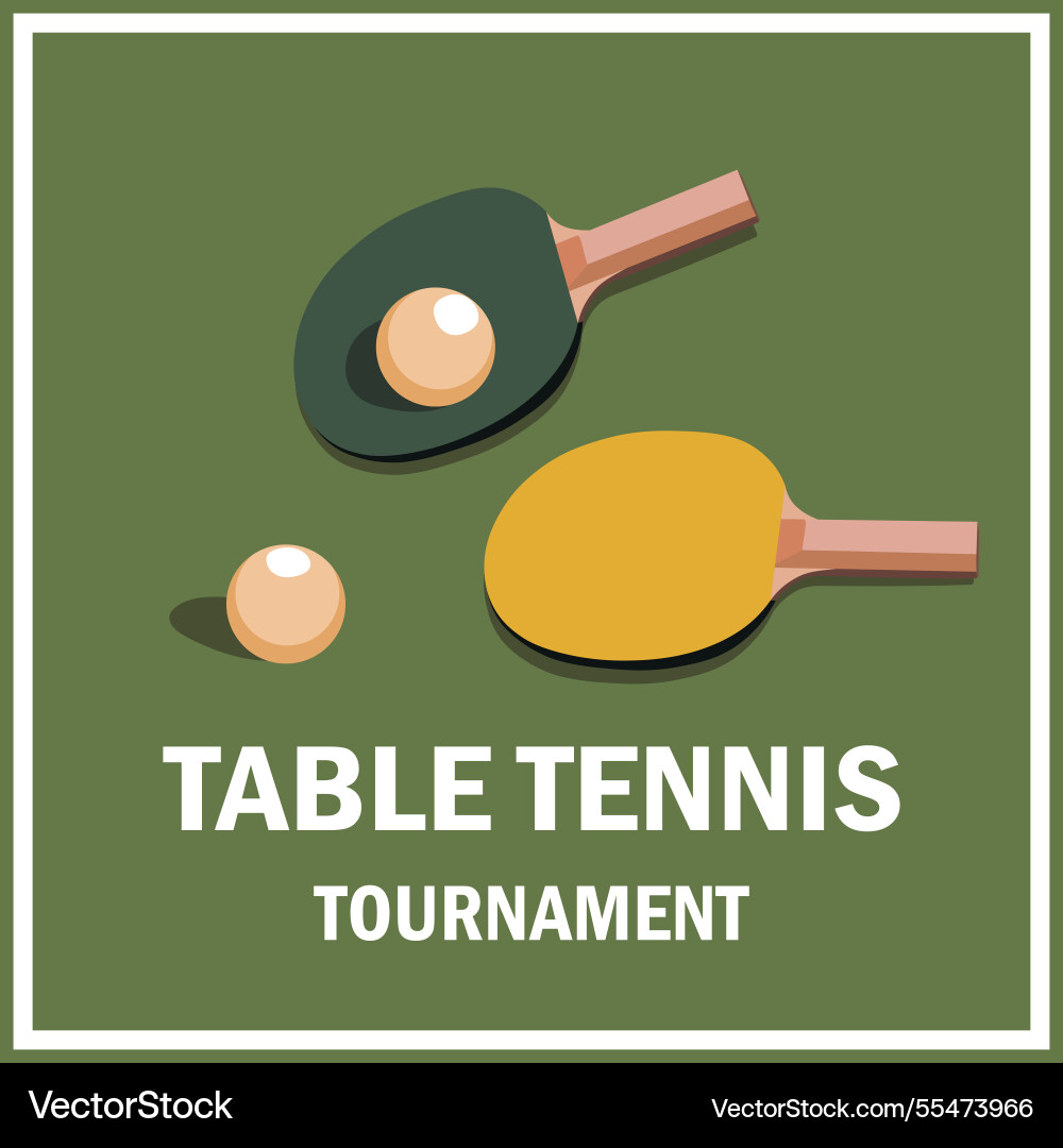 Ping pong banner template racket and ball Vector Image