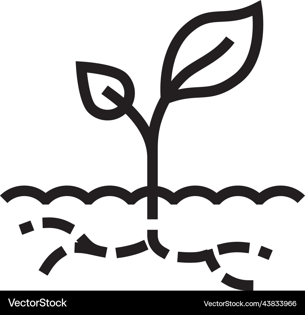 Seedling line icon growing plant gardening Vector Image