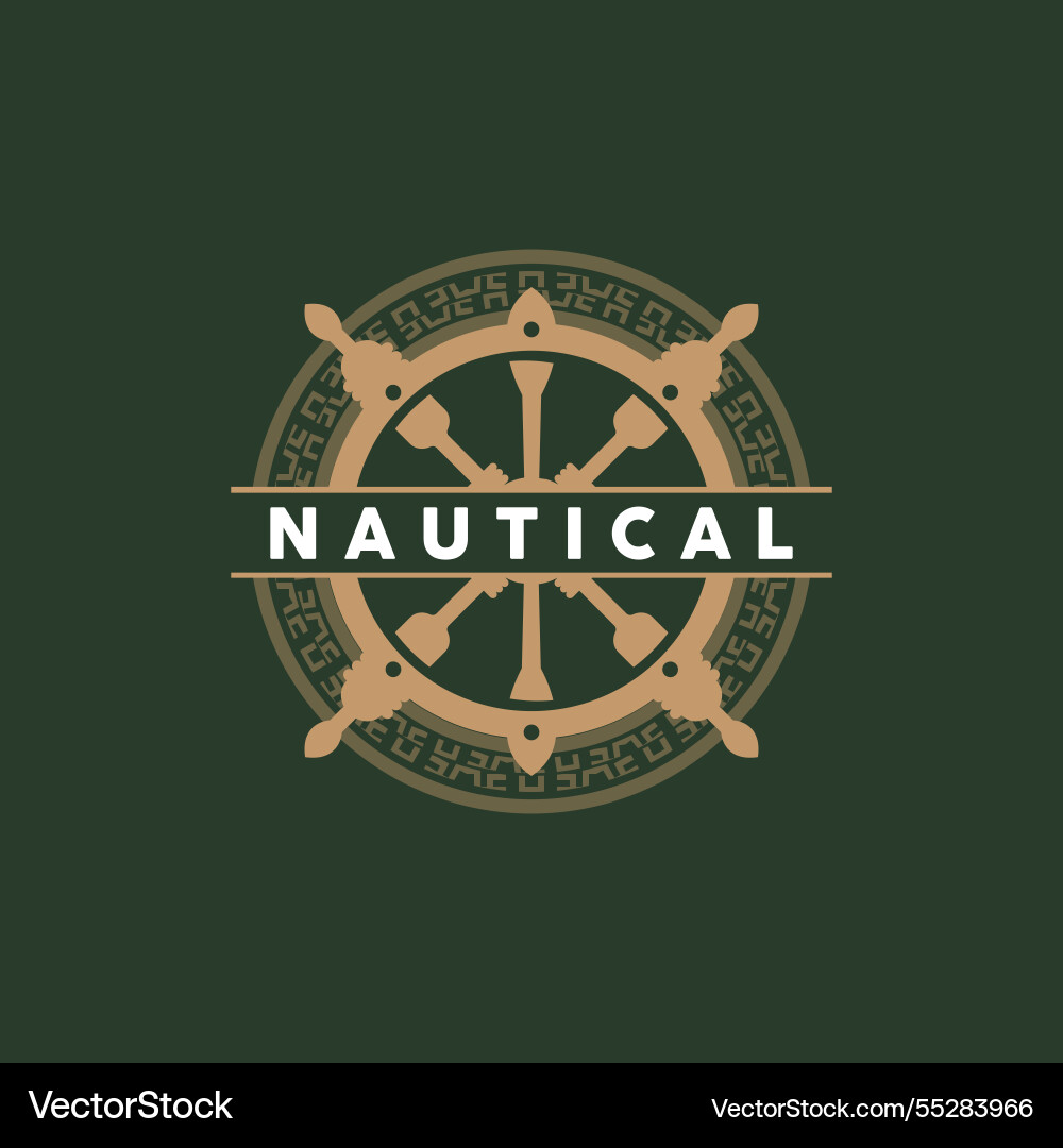 Ship rudder logo elegant nautical maritime simple Vector Image