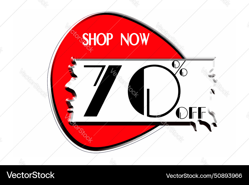Special discount 70 percent number design Vector Image