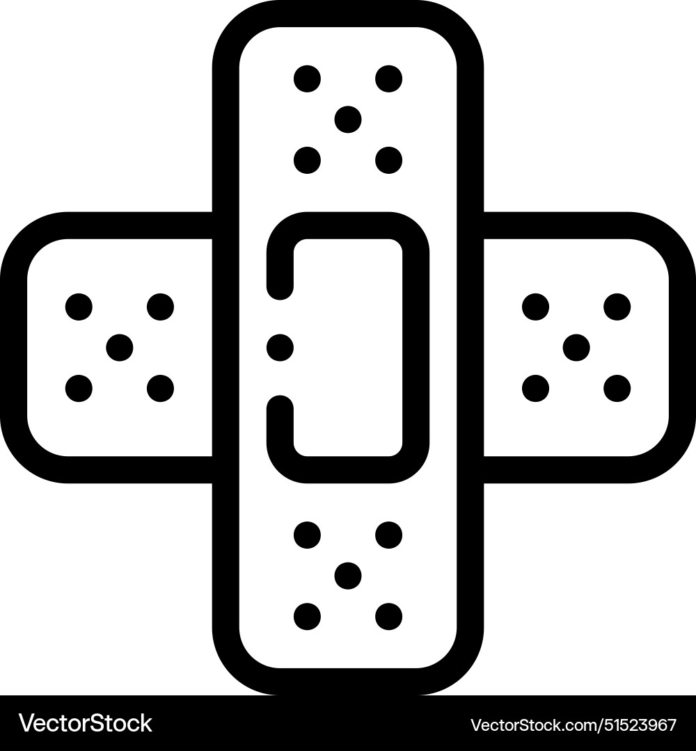 Band aid icon thin linear style design isolated Vector Image
