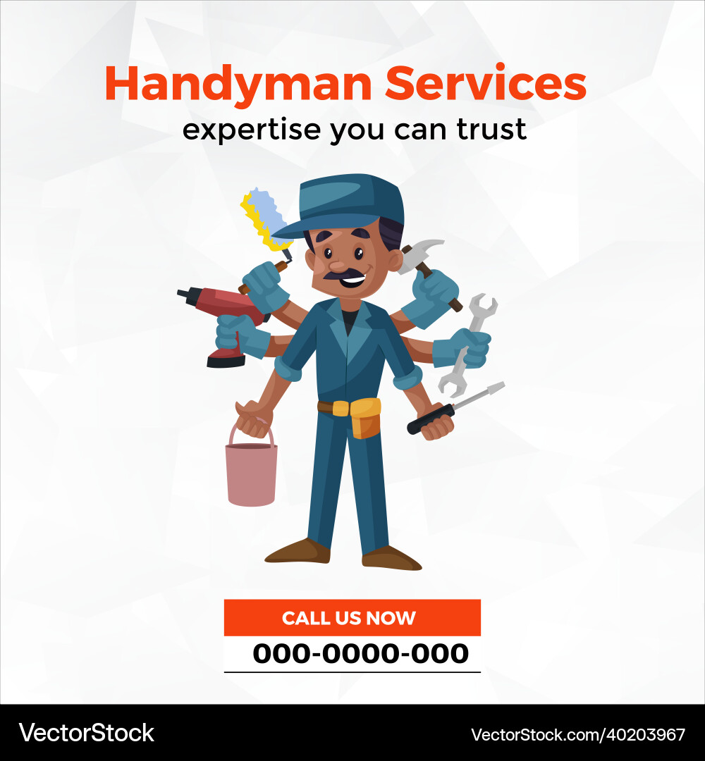 Banner design of handyman services Royalty Free Vector Image
