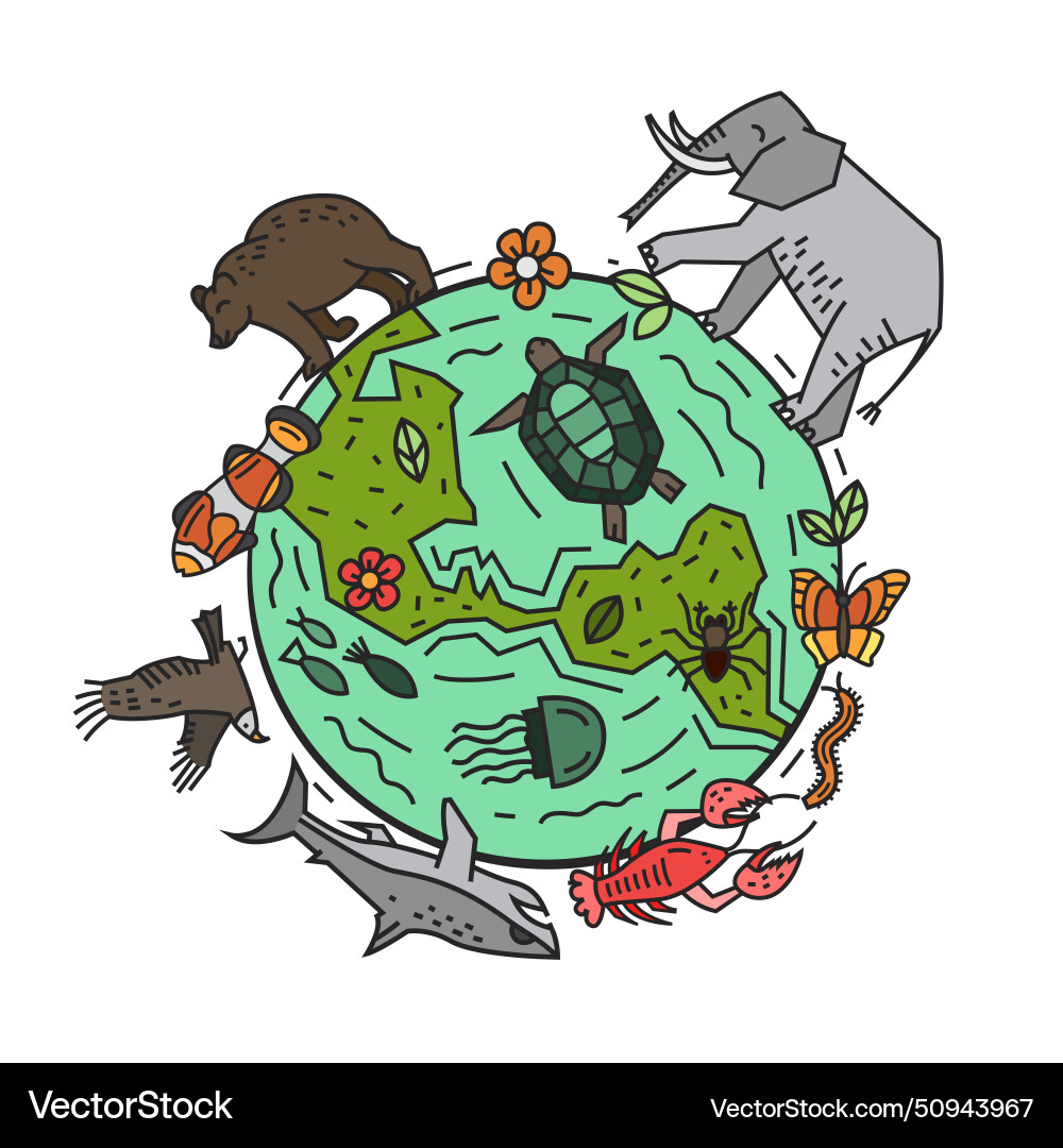 Biodiversity biological diversity variety Vector Image