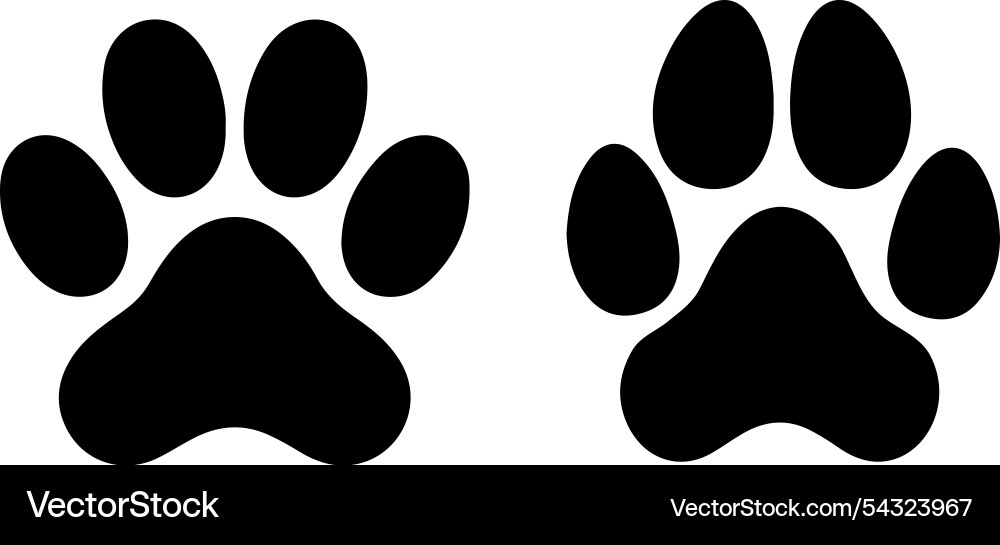 Cat and dog paw symbols for creative pet projects Vector Image