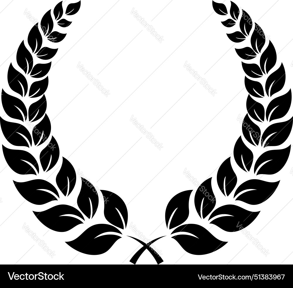 Classic round laurel wreath element Royalty Free Vector