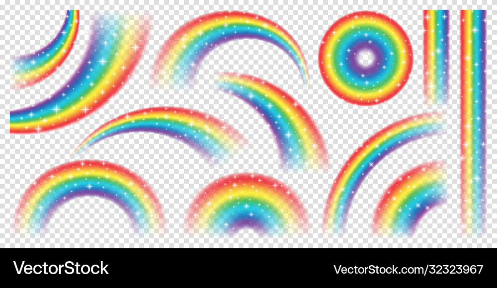 Colorful Rainbow with Stars Royalty Free Vector Image