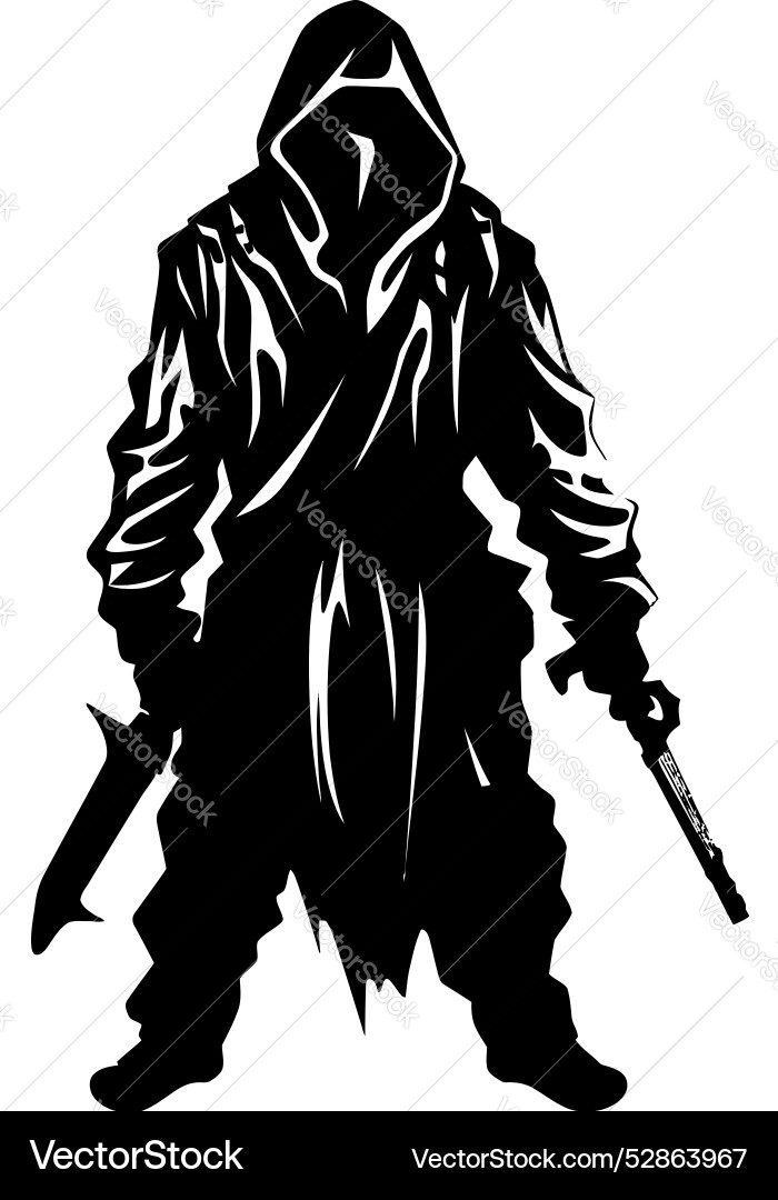 Eerie blade bearer combat reaper symbol phantom Vector Image