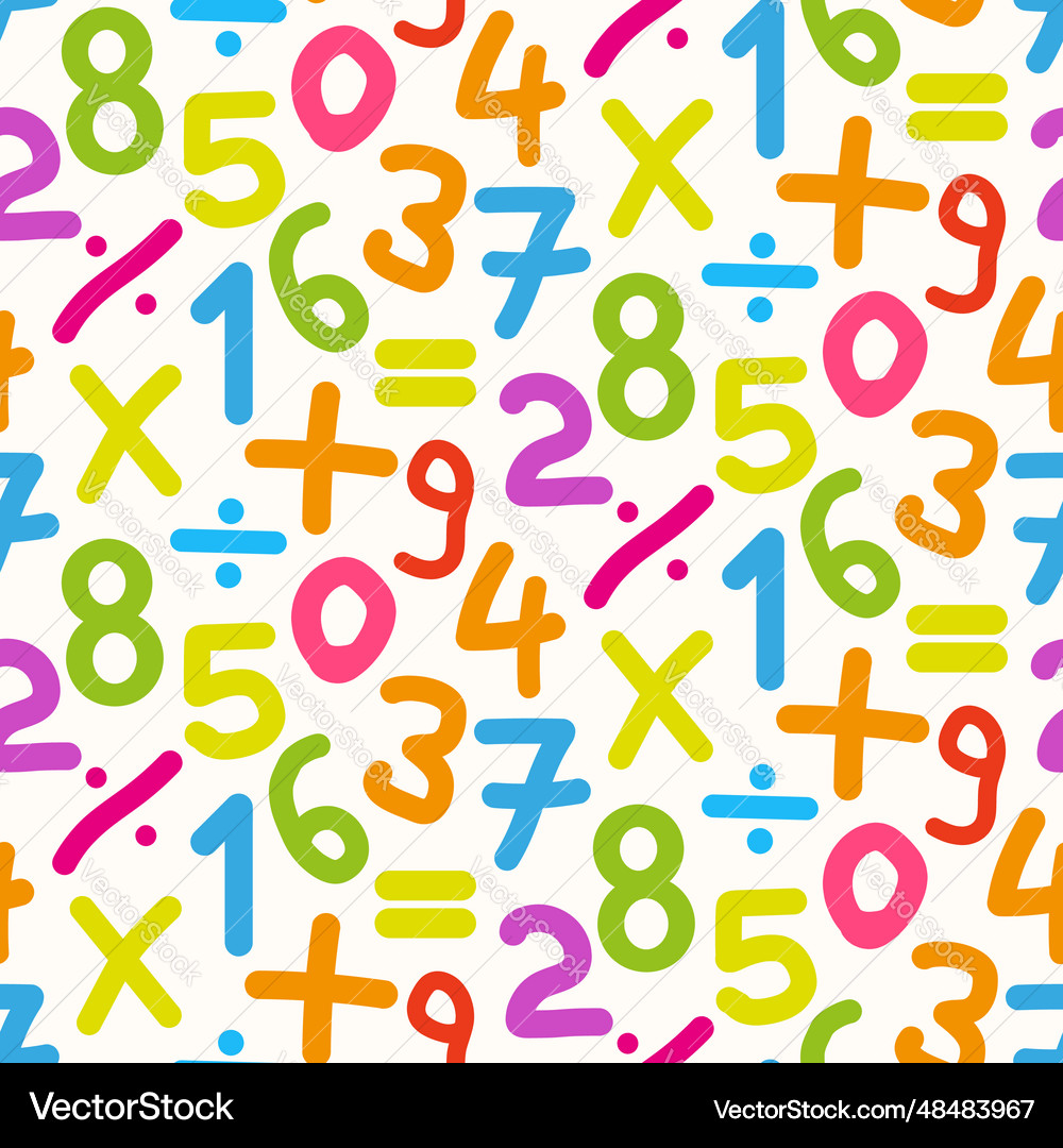 Math Symbols Numbers Pattern Royalty Free Vector Image