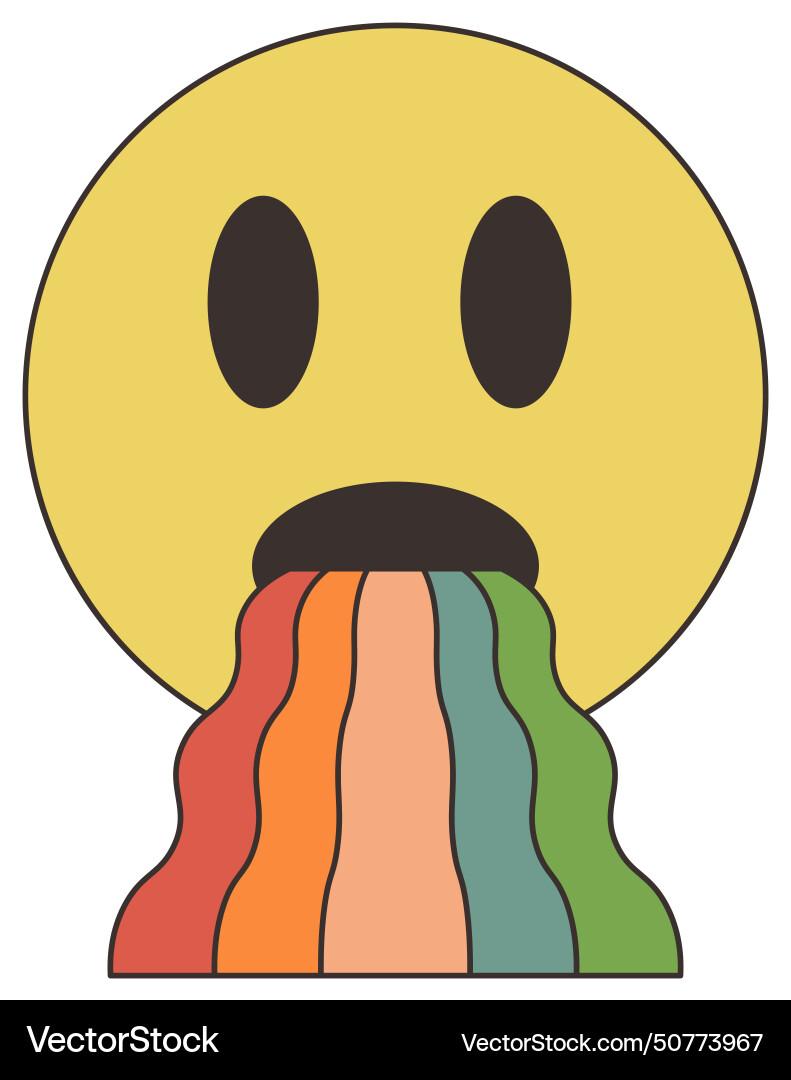 Rainbow vomit emoji Royalty Free Vector Image - VectorStock