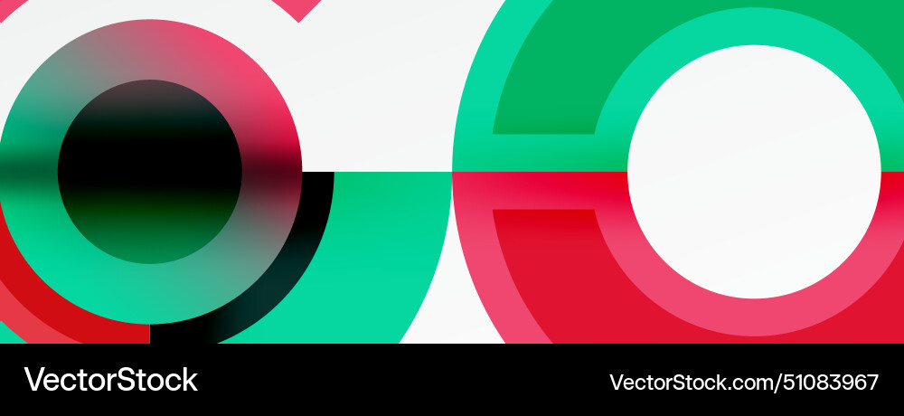 Vibrant red green and white circle design with a Vector Image
