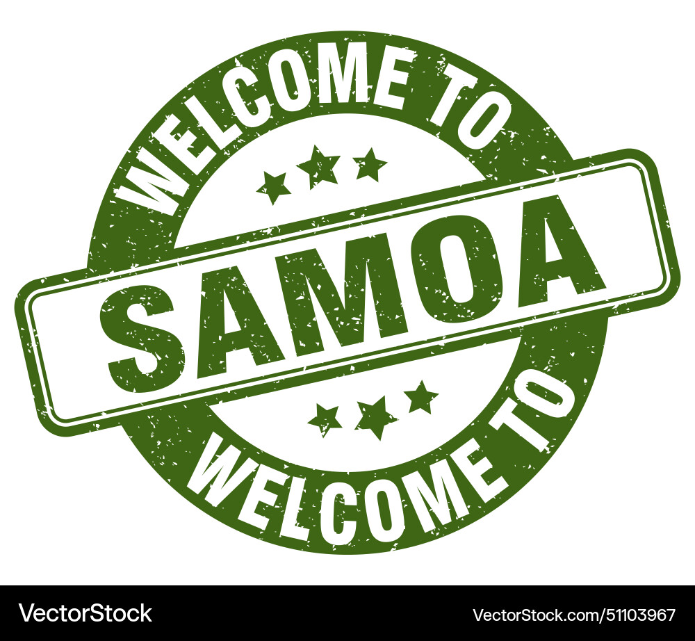 Welcome to samoa stamp round sign Royalty Free Vector Image