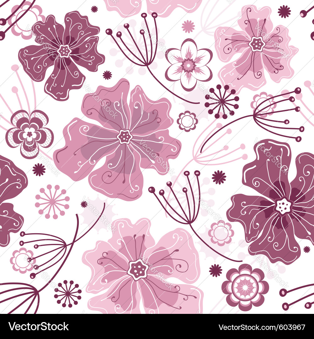 White and pink seamless floral Royalty Free Vector Image
