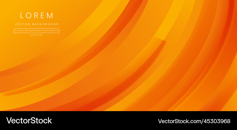 Abstract curved orange layer modern background Vector Image