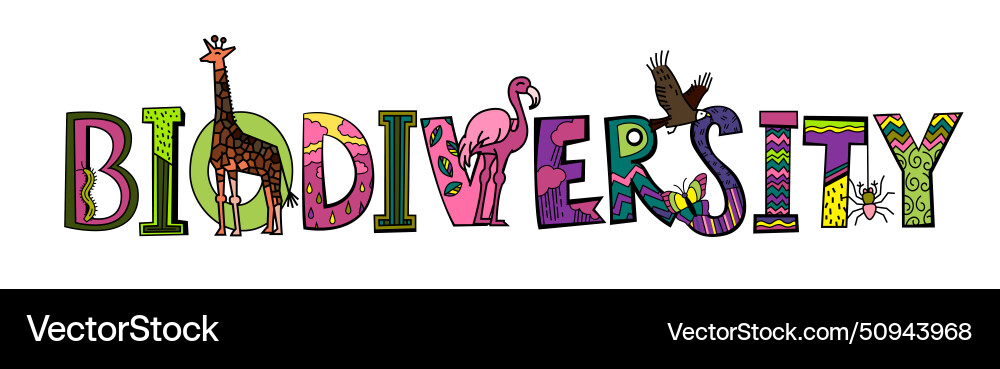Biodiversity biological diversity variety Vector Image