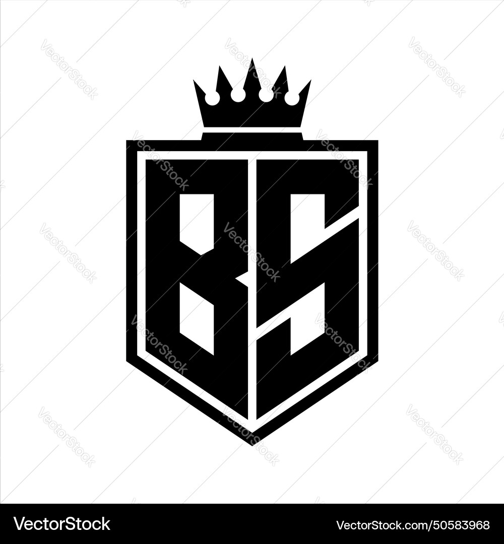 Bs logo monogram bold shield geometric shape Vector Image