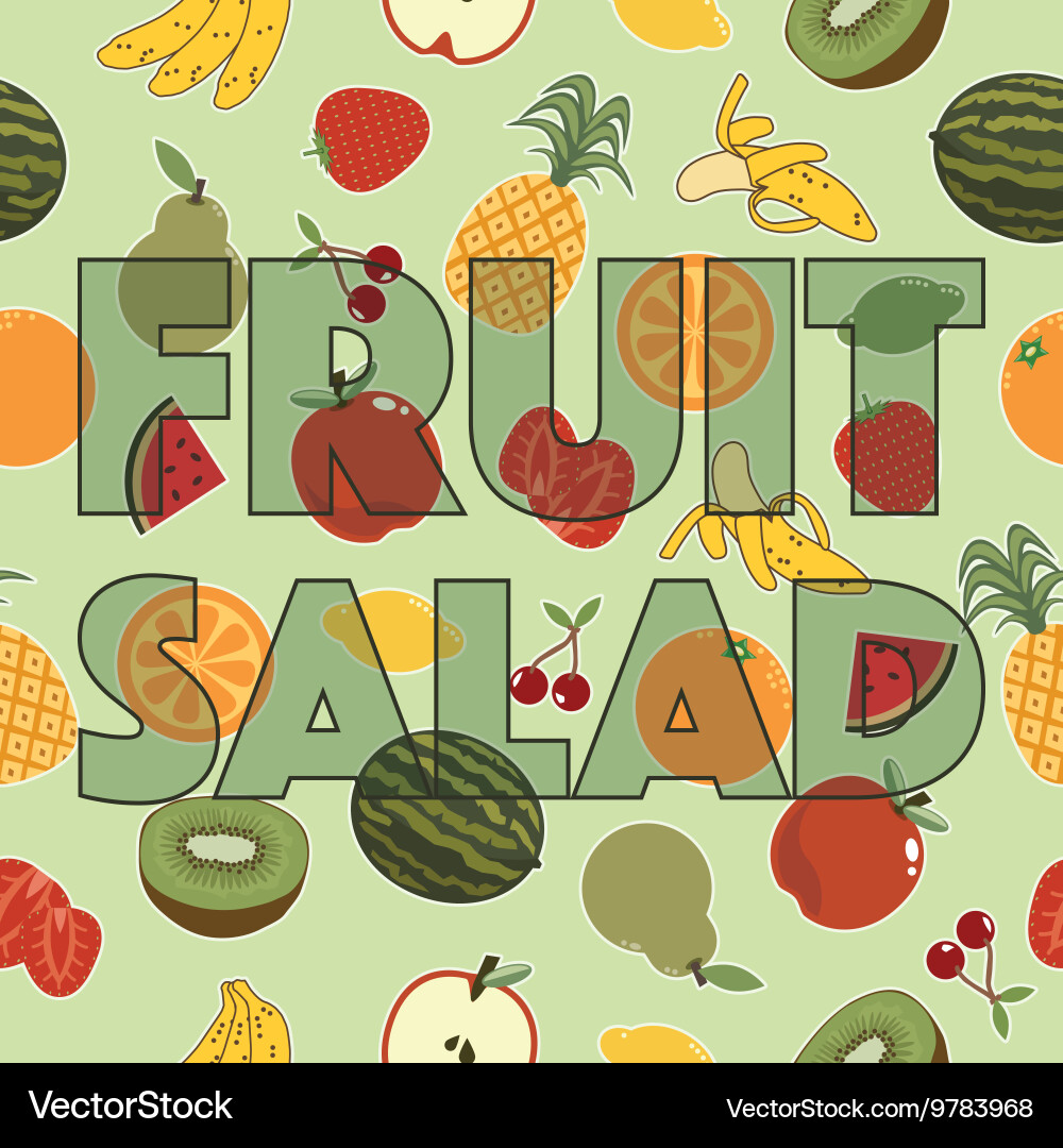 Fruit salad decoration Royalty Free Vector Image