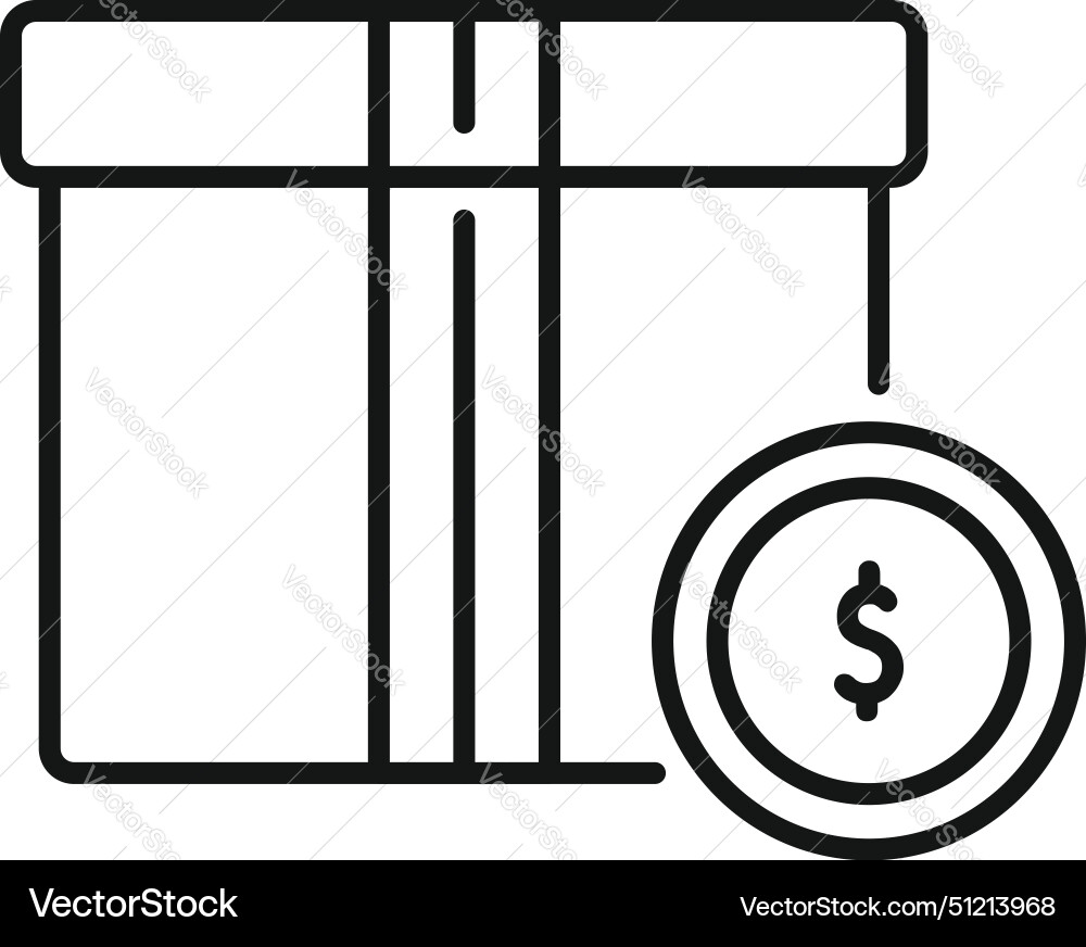 Investor money box icon outline collateral Vector Image
