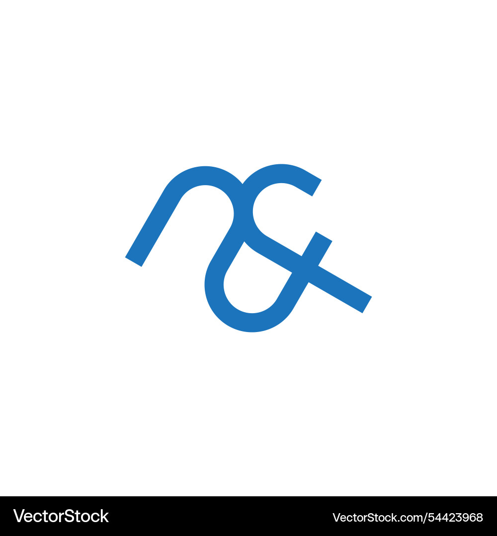 Letter nf simple loop lines geometric logo Vector Image