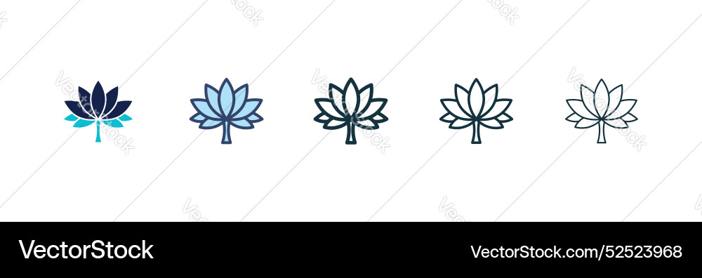 Protea icon set black filled and outlined style Vector Image