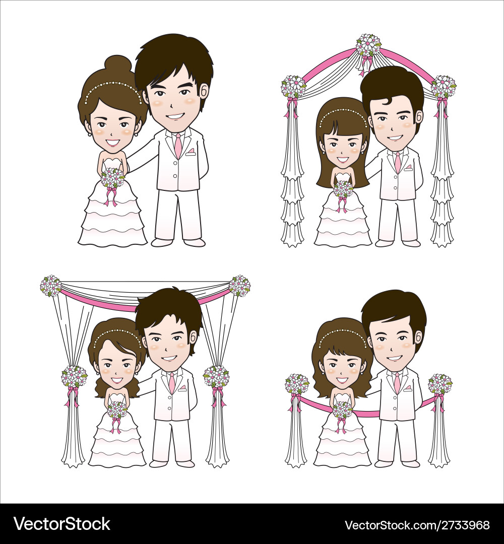 Romantic Wedding Couple Royalty Free Vector Image