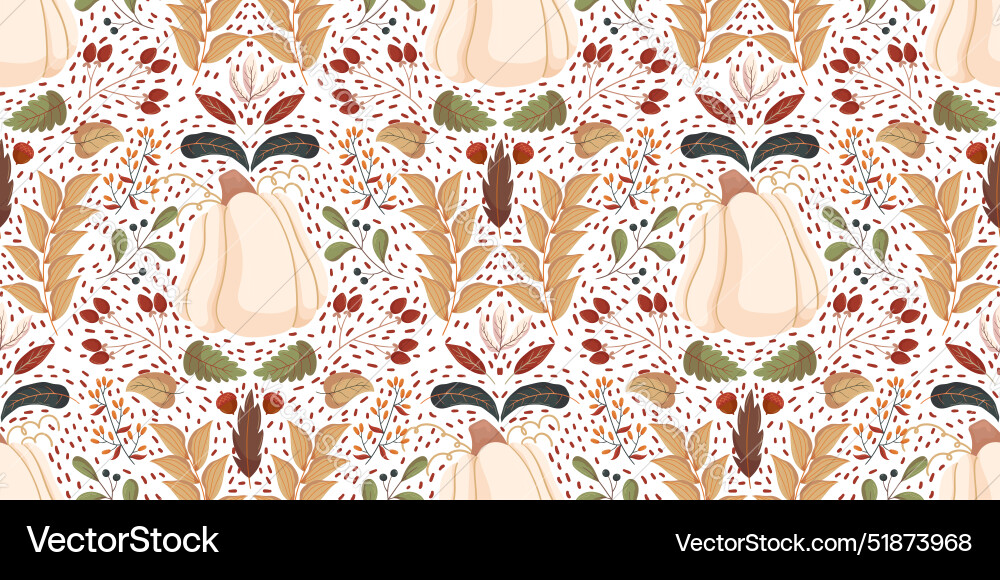 Seamless pattern large cream colored gourds Vector Image
