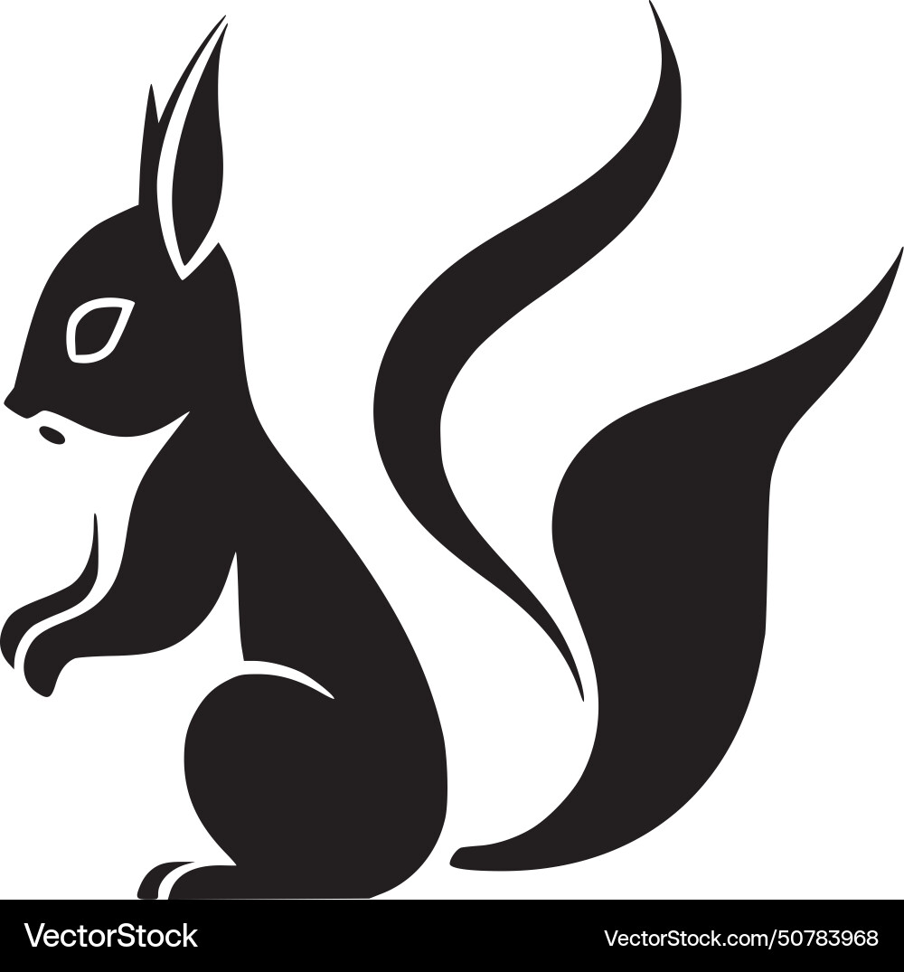 Squirrel - black and white Royalty Free Vector Image